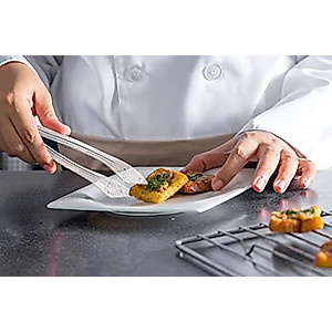 PARTY BARGAINS 8.5 Inches Plastic Serving Tongs, 12 Pack, Premium Quality & Heavy-Duty Clear Plastic Tongs for BBQ, Salads, Grilling, Buffets, Kitchen