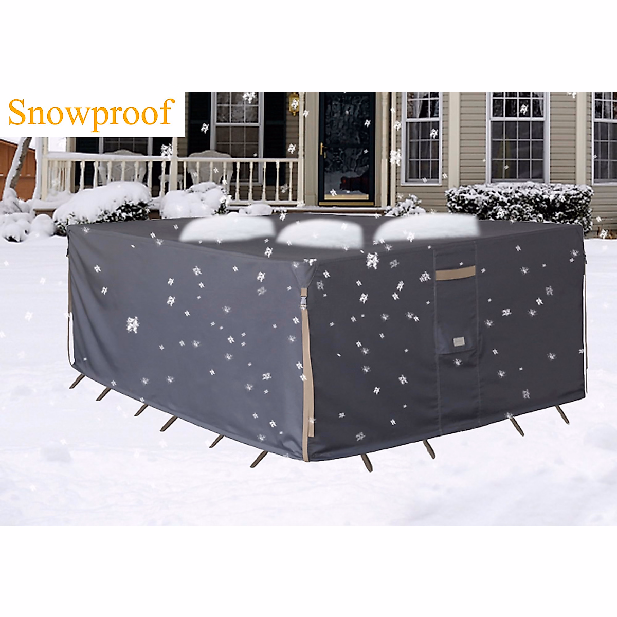 Garden Balsam Heavy Duty Waterproof Patio Furniture Covers,Fading Resistant Outdoor Table and Chair Covers Rectangular 98"Wx 78"D x 28"H Dark Grey