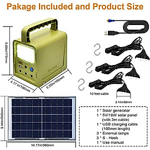 ECO-WORTHY 84Wh Portable Power Station, Solar Generator with 18W Solar Panel, Flashlights, Camp Lamps with Battery, USB DC Outlets, for Outdoor Camping, Home Emergency Power Supply, Hurricane, Fish
