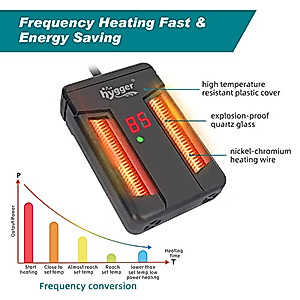 hygger Aquarium Heater,75W/150W/300W Submersible Fish Tank Water Heater Double Quartz Explosion-Proof with for Freshwater Saltwater Tank