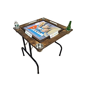 The Kitchen Zone Custom Domino Table with Flag - Anti-scrash and Water-Resistant(Legs Included)