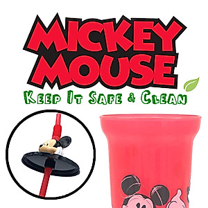 Disney Mickey Mouse Buddy Sips Water Tumbler with 3D Character Head Straw Drinkware, 1 Count - Safe BPA free Bottles, Easy to Clean, Perfect Gifts for Kids by Zak design,15 OUNCE