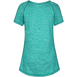Kimmery Womens Workout Tops for Women Short Sleeve Shirts for Women Summer Tops for Women 2023 Yoga Tops Athletic Tops Light Green Shirt L