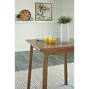 Signature Design by Ashley Shully Square DRM Counter Table, 32"W x 32"D x 36"H, Light Brown