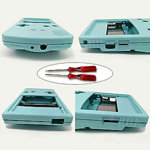Cowhilan Replacement IPS Full Housing Shell Case + Screwdrivers Compatible with Gameboy Color GBC IPS Highlight Screen Console, Blue