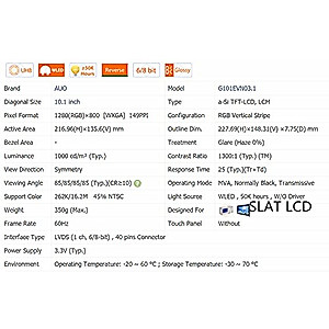 AUO 10.1-Inch LCD Screen G101EVN03.1 with Full kit of Driver Board