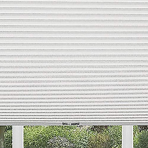 Cordless Cellular Pleated Window Shades - 35 Inch Width, 64 Inch Length - White - Light Filtering Top-Down Honeycomb Pull Down Blinds for Windows and Skylights by Achim Home Decor