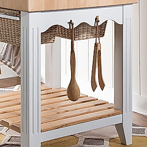 Powell Furniture Kitchen Island, White, 30" x 30" x 36.1/4"