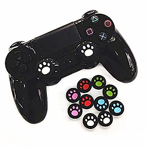 Silicone Thumb Grip Cap Cover Thumbstick Joystick for Sony PS3 PS4 PS2 Xbox One Xbox 360 Xbox One X S PS4 Pro Slim Cat Print (10 PCS)