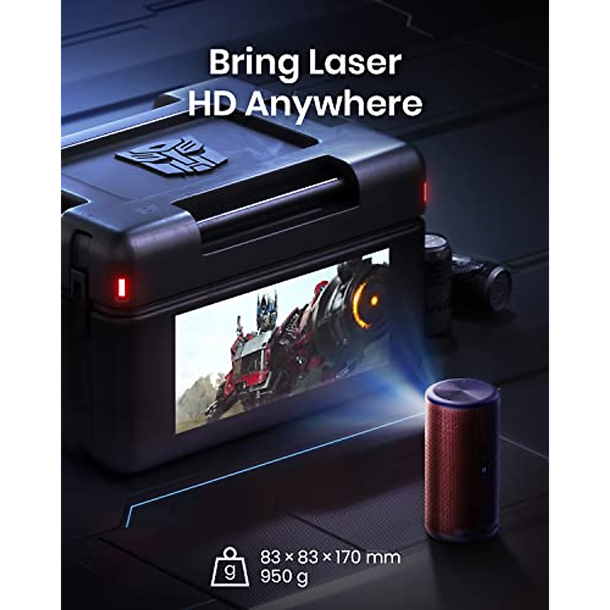 NEBULA Anker Capsule 3 Laser Transformers SE 1080p, Smart, Wi-Fi, Mini Projector, Portable Projector, Dolby Digital, Laser Projector, Autofocus, 120-Inch Picture, Built-in Battery, 2.5 Hrs of Playtime