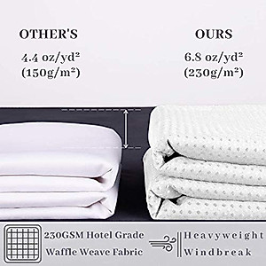 Ecoehoe Hotel Grade Waffle Weave Fabric Hook Free Shower Curtain with Magnets Snap-in Liner - Heavy Duty Bath Curtain with See Through Top Machine Washable 71" W * 79“ L White