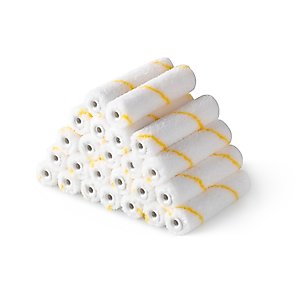 VOOMEY Microfiber Paint Roller Covers 4 Inch，1/3" Nap Mini Roller Covers，Pack of 24,Roller Covers for Painting，Home Painting Supplies