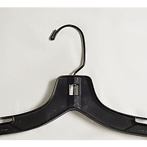 NAHANCO 2500PCBHHU Plastic Suit Hangers, Heavy Weight, Black Hook with Plastic Clips, Home Use, 17", Black (Pack of 25)