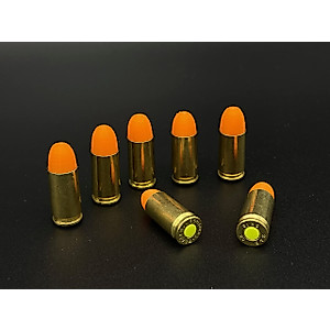 TechStudio3D Premium Brass 9mm Dummy Rounds, Snap Caps - Firearms Dry Fire Ammo for Training - Made in USA (10 Pack) Orange