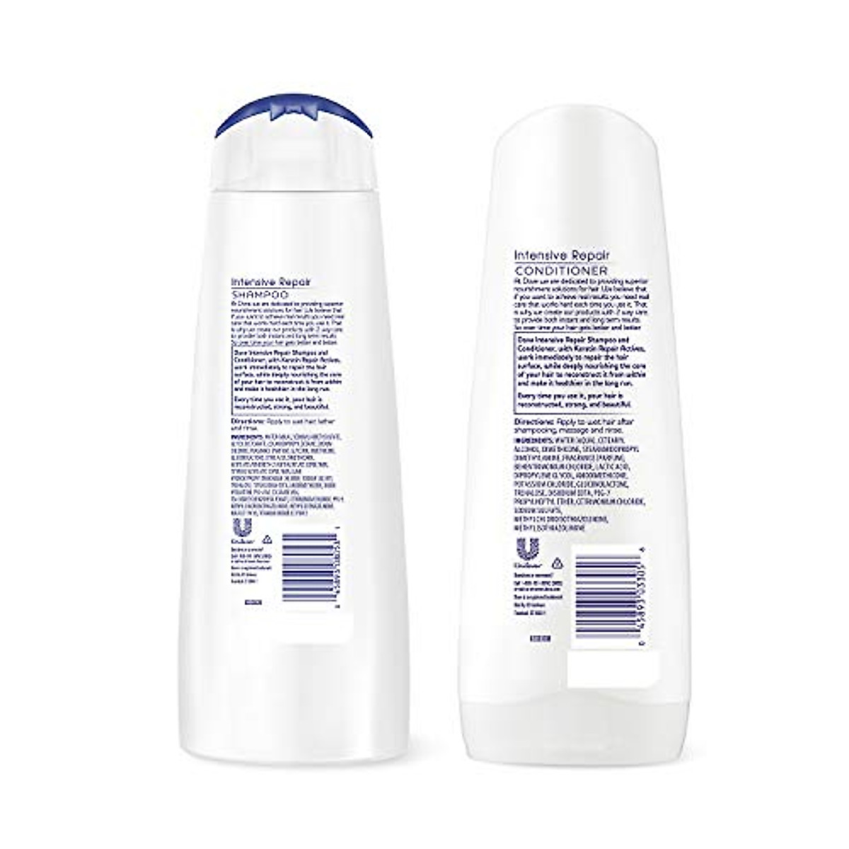 Dove Nutritive Solutions Strengthening Shampoo and Conditioner for Damaged Hair Intensive Repair Dry Hair Deep Formulas with Keratin Actives 12 oz, 2 Count