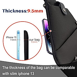 Lcpadri Anti-Theft Crossbody Bag for Women Men, Waterproof Shoulder Backpack Sling Chest Crossbody Bag with 4 Pockets Adjustable Strap, Casual Daypack for Travel Running Hiking Camping