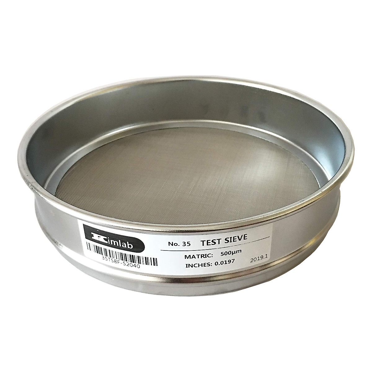 KimLab Economy Test Sieve #30 / 600μm Mesh Size,304 Stainless Steel Wire Cloth, 8" Diameter