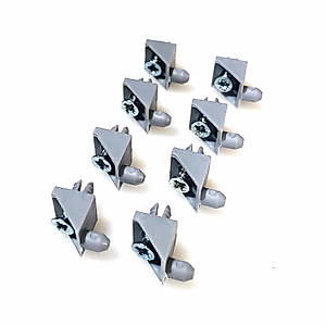 ReplacementScrews Gray Shelf Support Pins Compatible with IKEA Part 106422 (Pax, KOMPLEMENT, TRYSIL) (Pack of 8)