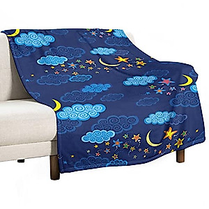 Night Sky Background Throw Blanket for Couch Bed Flannel Lap Blanket Lightweight Cozy Plush Blanket for All Seasons 40"x60"