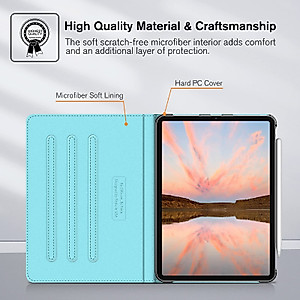 Fintie Case for iPad Pro 11-inch (4th / 3rd Generation) 2022/2021 - Multiple Angles Viewing Folio Stand Cover with Pencil Holder & Pocket, Also Fit iPad Pro 11" 2nd/1st Gen, Blossom