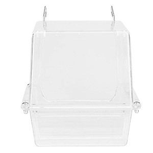 Bird Feeder, Automatic Bird Feeder for Cage Transparent Plastic Bird Seed Feeder Food Container Feeding Station for Canary Cockatiel Finch Parakeet