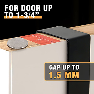 Uross Foldable Over The Door Hooks, Heavy Duty Over Door Hanger, Behind The Door Hook Rack for Hanging Jackets Coats Hoodies Towels Scarfs Clothes Hats Handbags Backpacks -Black