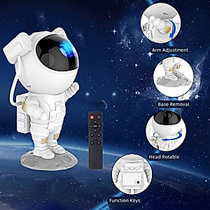 Space Buddy Projector Light, Pleshy Spacebuddy Projector, Space Buddy Pleshyco, Astronaut Star Projector Galaxy Light with Remote Control (E)