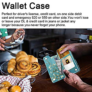 Hoofur iPhone SE 2022 Case, iPhone SE 2020 Case, Slim Fit Premium Leather iPhone 7 Wallet Cases Card Slots Shockproof Folio Flip Protective Defender Shell for iPhone 7/8/SE (Almond Blossom)