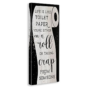 Stupell Industries Like Toilet Paper Funny Word Wood Textured Design Canvas Wall Art, 13x30, Multicolor