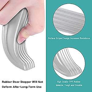 Vanleonet Door Stoppers,4 Pack Premium Rubber Door Stop Wedge, Prevent The Lock-Outs,Floor Sturdy Stackable Door Stop for Carpet Heavy Duty Door