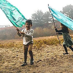 Avery & Ruth 100% Silk Scarves for Kids and Toddlers, Sensory Toys | Bright Square Scarves, Montessori Waldorf Toys Imaginative Pretend Play 90 x 90