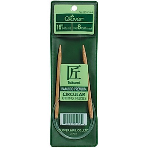 Clover Takumi Bamboo Circular 16-Inch Knitting Needles, Size 6 (3016/16-06)