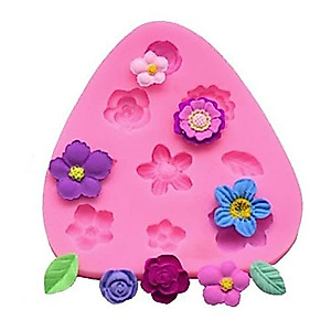 6 Pcs Flower Silicone Mold Set,Rose Daisy Butterfly and Mini Flowers Molds for Candy Chocolate Fondant Polymer Clay Soap Crafting Projects Cake Decoration