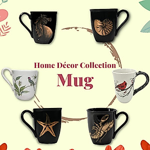 Comfy Hour Joyful Holiday Collection 13Oz Decal Red Cardinal On Branch With Flower Mug, Winter Christmas Water Cup, Dolomite