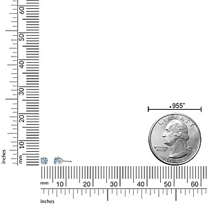 1/10 Carat Blue Aquamarine Round Stud Earrings for Women I 14k White Gold Earrings I 3mm March Birthstone 4-Prong Setting I Push Back Studs by Lavari Jewelers