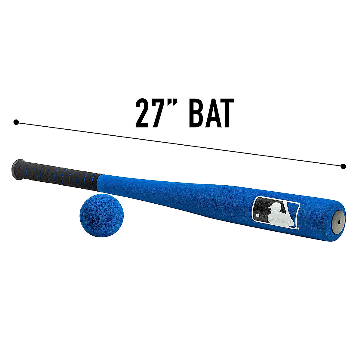 Franklin Sports MLB Kids Foam Baseball Bat + Ball Set - Jumbo Oversize Tball + Baseball Bat + Foam Ball for Kids + Toddlers - Blue - 24"