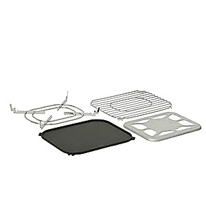 Flame King YSNVT-301 Multi-Function Portable Propane BBQ Grill Camp Stove, 8000 BTU 9.5 x 12 Inch Cooking Surface, Light Green/Black