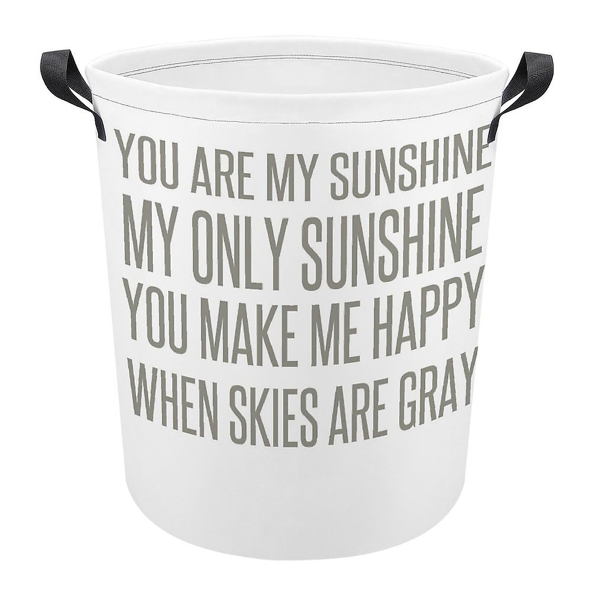 You Are My Sunshine Vintage Laundry Basket Large Round Canvas Laundry Hamper with Handles Foldable Storage Bin for Dirty Clothes Hamper Bedroom Bathroom
