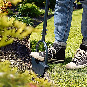 Colwelt Saw-Tooth Edger Lawn Tool, Half Moon Lawn Edger with T-Grip, Sidewalk Grass Long Handled Step Edger, 38-Inch