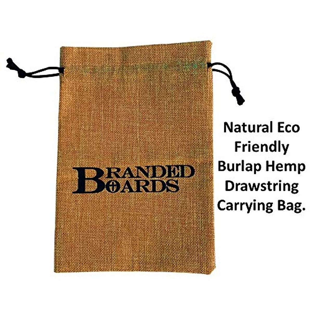 Branded Boards Portable Bushcraft Stainless BBQ Small Cooking Grill Grate & Burlap Hemp Drawstring Bag, Camping, Campfires Backpacking, Hunting & Fishing. (Small Grill & Bag ONLY)