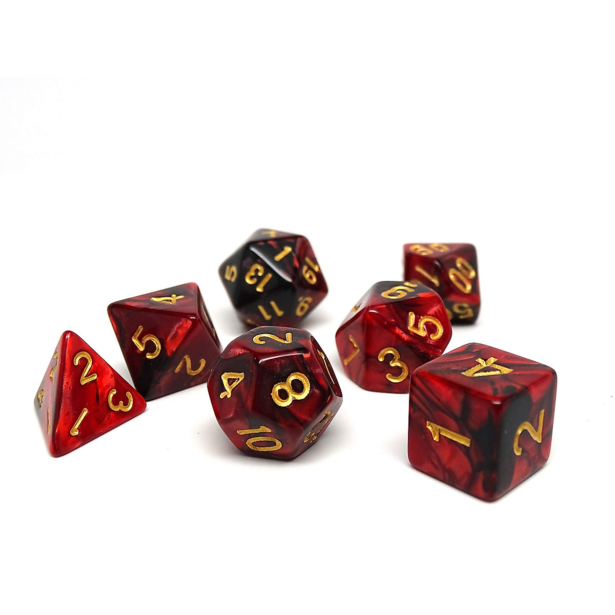 Lava Swirl Dice Set | 7 Piece | Pristine Edition | Free Carrying Bag | Hand Checked Quality