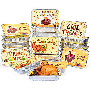 Thanksgiving Leftover Containers with Lids - 42 PCS Thanksgiving Foil Take Home Containers Party Supplies, Disposable To Go Food Containers for Treat Exchange & Party Leftovers, 8.2”x5.5”x1.97"