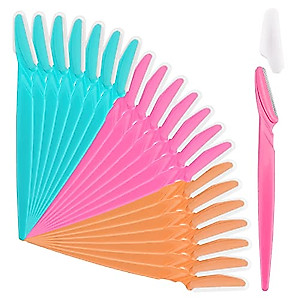 D 21 PCS Eyebrow Razor for Women Face Razors For Dermaplane Razor, 3 Colors Facial Hair Shavers with Precision Cover, Facial Hair Removal for Women, Dermaplaning Beauty Tool