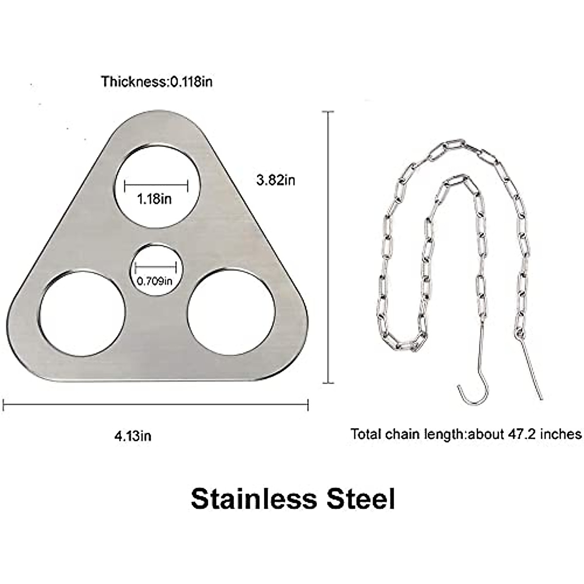 Campfire Tripod Grill Equipment, Camping Tripod Grill Board Portable Stainless Steel Camping Cooking Gear Accessories with Adjustable Chain for Hanging Cookware Camping Outdoor Cooking