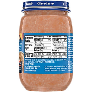Gerber 3rd Foods Natural for Baby Grain & Grow Baby Food Jar, Pear Peach Oatmeal, Made with Natural Fruit & Vitamin C with Advanced Texture, 6 OZ Glass Jar (Pack of 12)