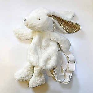 Tukta Kawaii White Rabbit Bunny Backpack School Shoulder Bag Plush Toys Stuffed Doll Kids Children Girls Women Gifts 15.5 inches
