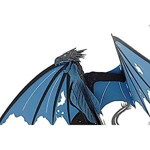 Ice Dragon - 3D Pop Up Greeting Card For All Occasions - Birthday, Love, Christmas, Goodluck, Congrats, Get Well - Blank Inside for Personalized - Amazing, Fun, Happy Gift - Thick Envelope, Fold Flat