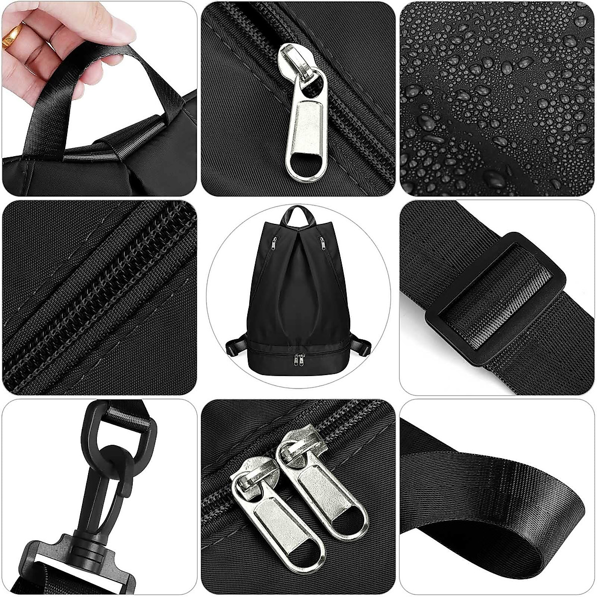 Perselief Women's Gym Backpack Waterproof Swimming Backpack with Shoe Compartment & Wet Pocket, Sports Travel Backpack Small Gym Bag