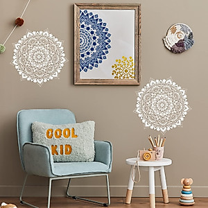 24 Pieces Mandala Stencil Reusable Mandala Painting Templates Floral Design Stencil Mandala Drawing Craft Stencil for DIY Wall, Tile, Furniture, Canva, Outdoor Indoor Decoration