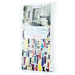 HANGERWORLD Large Wedding Dress Garment Bag Cover - 72" x 24" with Extra Wide Gusset 32" for Long Poufy Dress and Trains, Breathable, Acid-Free (White)